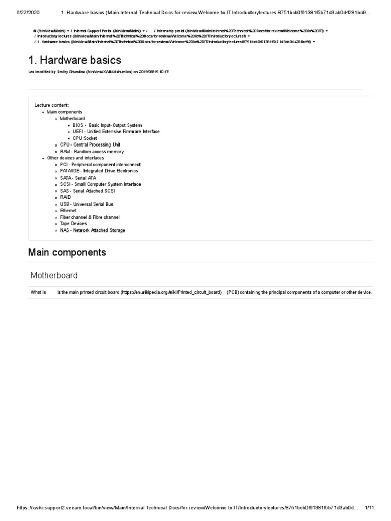 Hardware Basics | PDF | Bios | Central Processing Unit