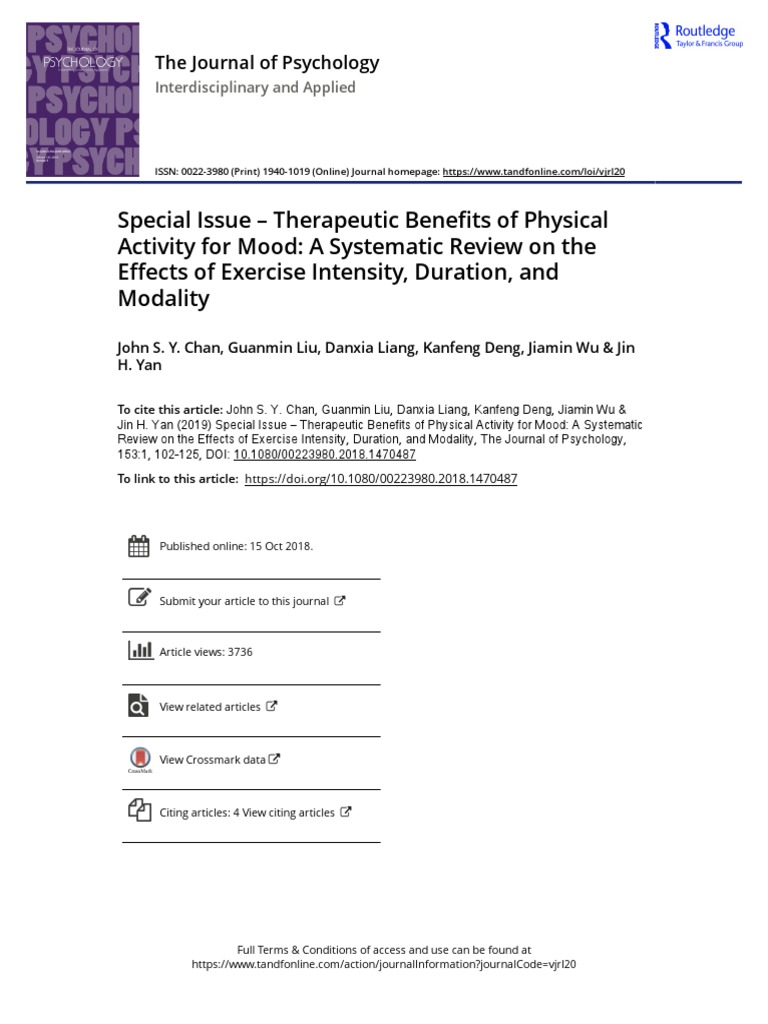 Exercise's Impact on Mood: A Review | PDF | Mood (Psychology) | Mental ...