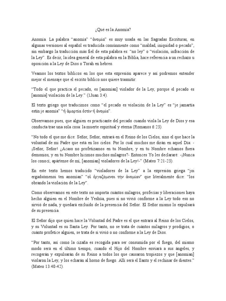 Qué Es La Anomía | PDF | Pecado | Violación