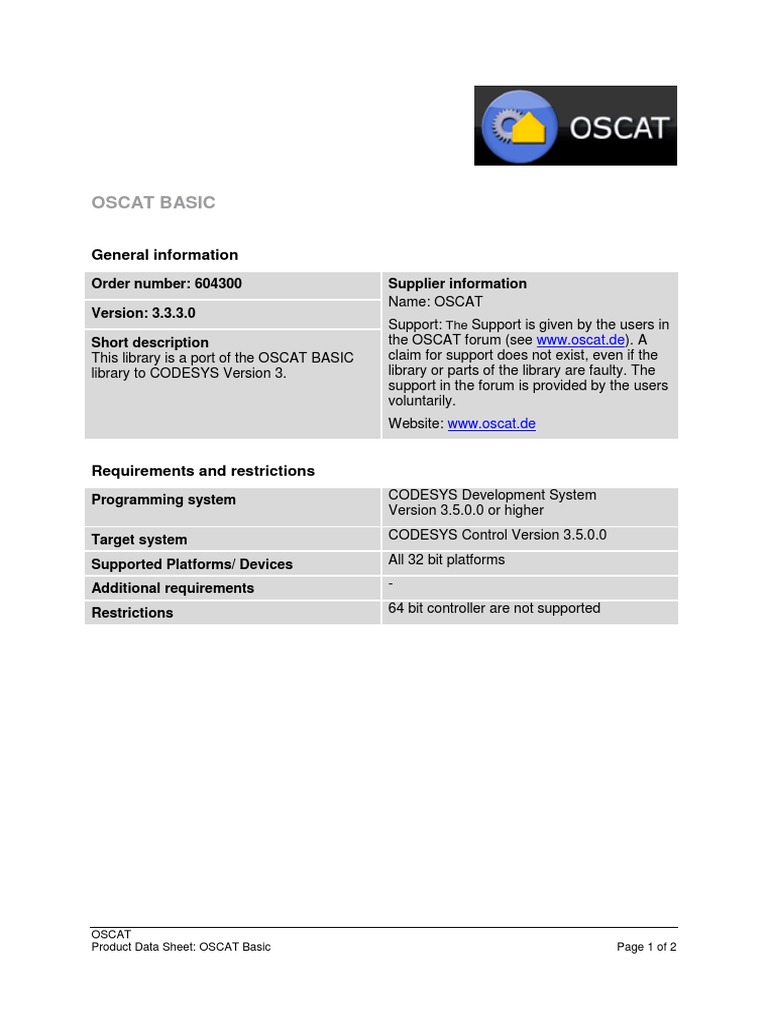 Oscat Basic en PDF | PDF | Home & Garden | Computers