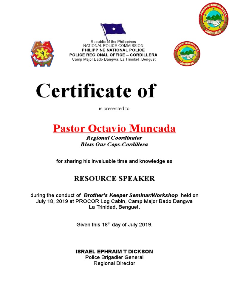 Certificate of Appreciation Lecturer | PDF