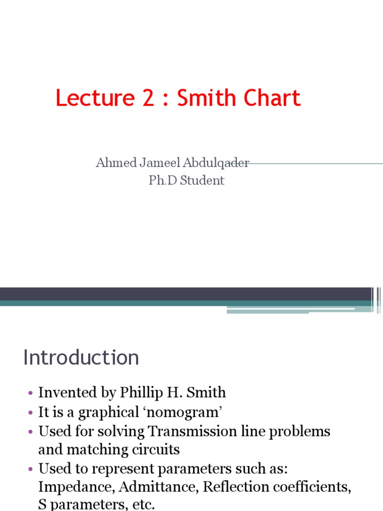 Smith Chart Guide for Impedance, Reflection Coefficient & Transmission ...