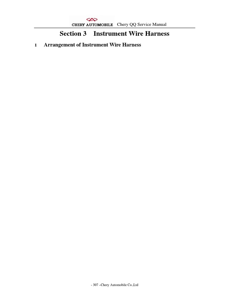 Arrangement of Instrument Wire Harness | PDF