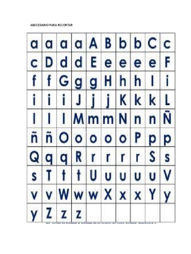 2 Imprimibles Del Abecedario Para Recortar Letras