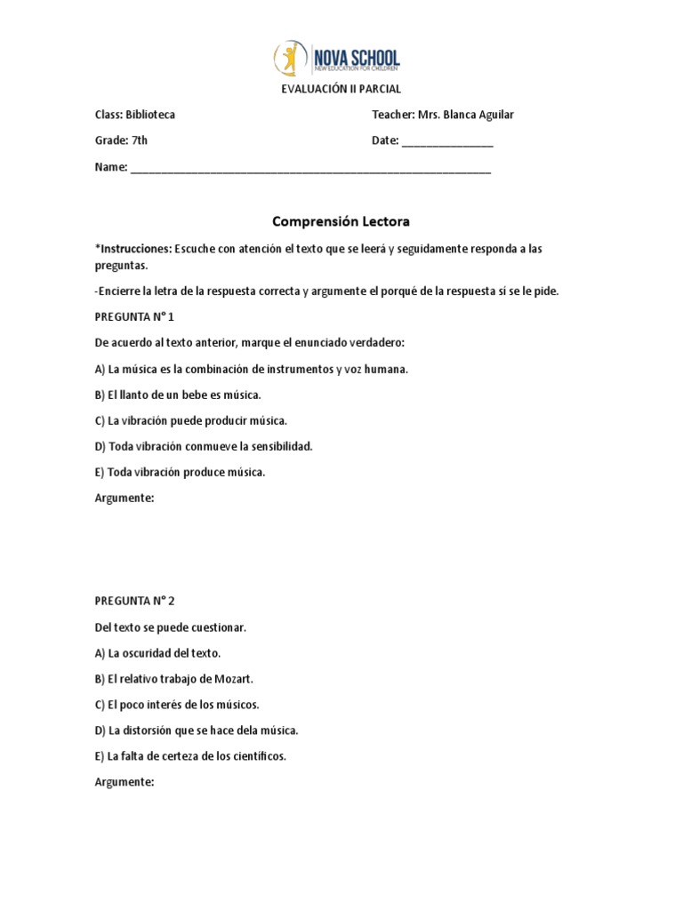 Evaluación IIparcial 7th | PDF