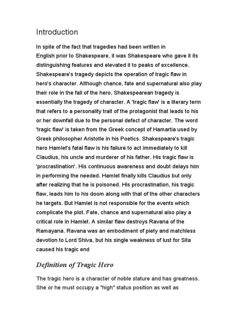 Hamlet As A Tragic Hero | PDF | Hamlet | Tragedy