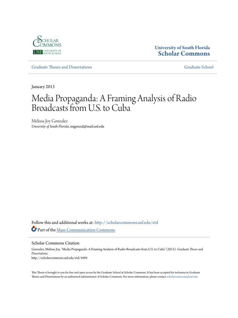Media Propaganda - A Framing Analysis of Radio Broadcasts From U.S ...