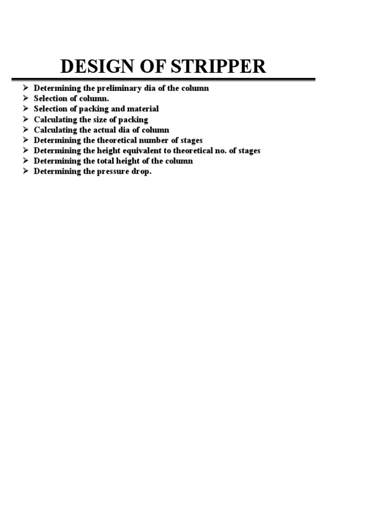 Design of Stripper | PDF | Density | Pressure