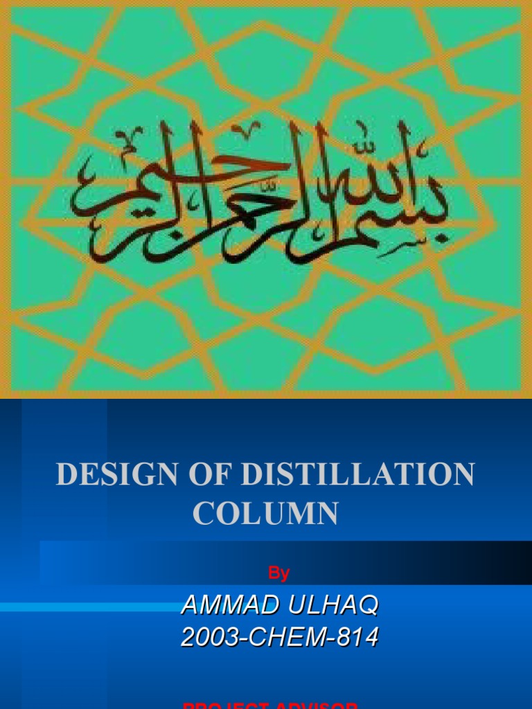 Distillation Column Design | PDF | Distillation | Laboratory Techniques