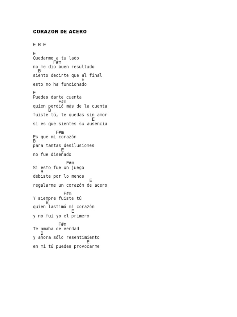 Acordes de Corazon de Acero | PDF