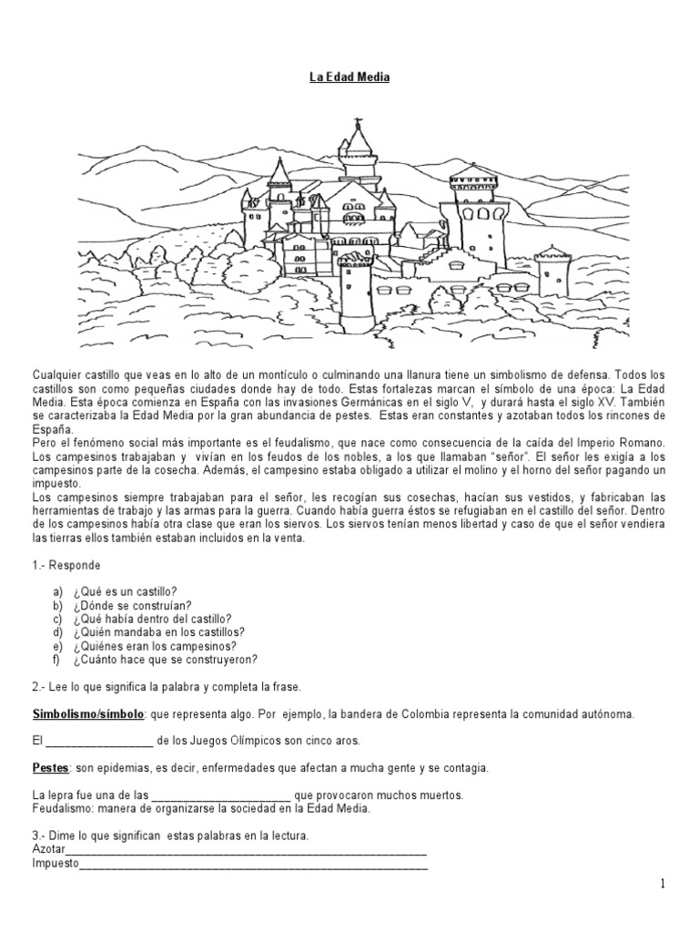 Comprension Lectora Edad Media | PDF | Edades medias | Campesino