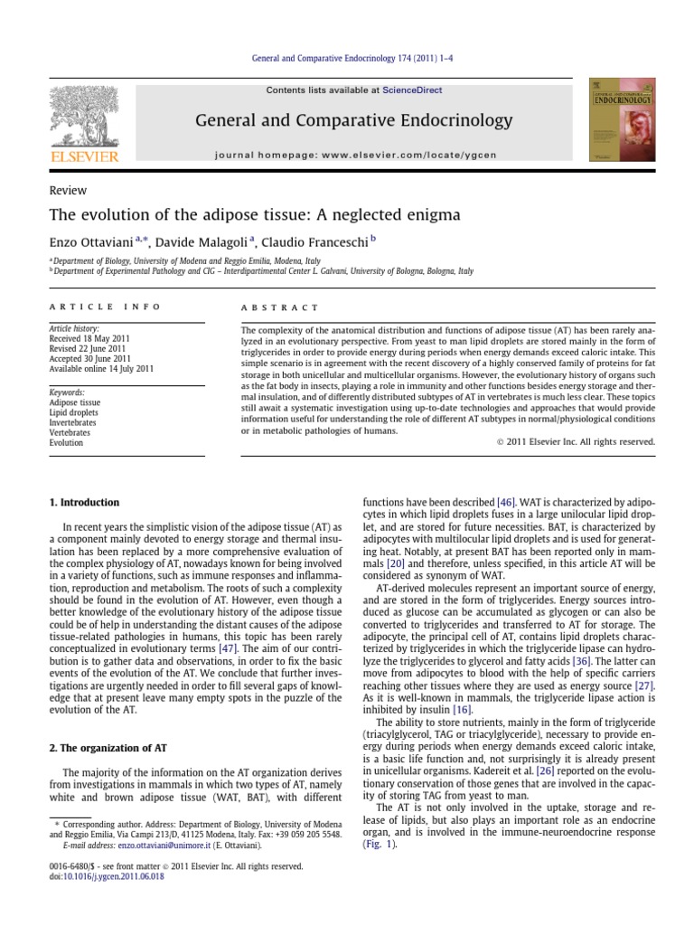 General and Comparative Endocrinology: Enzo Ottaviani, Davide Malagoli ...