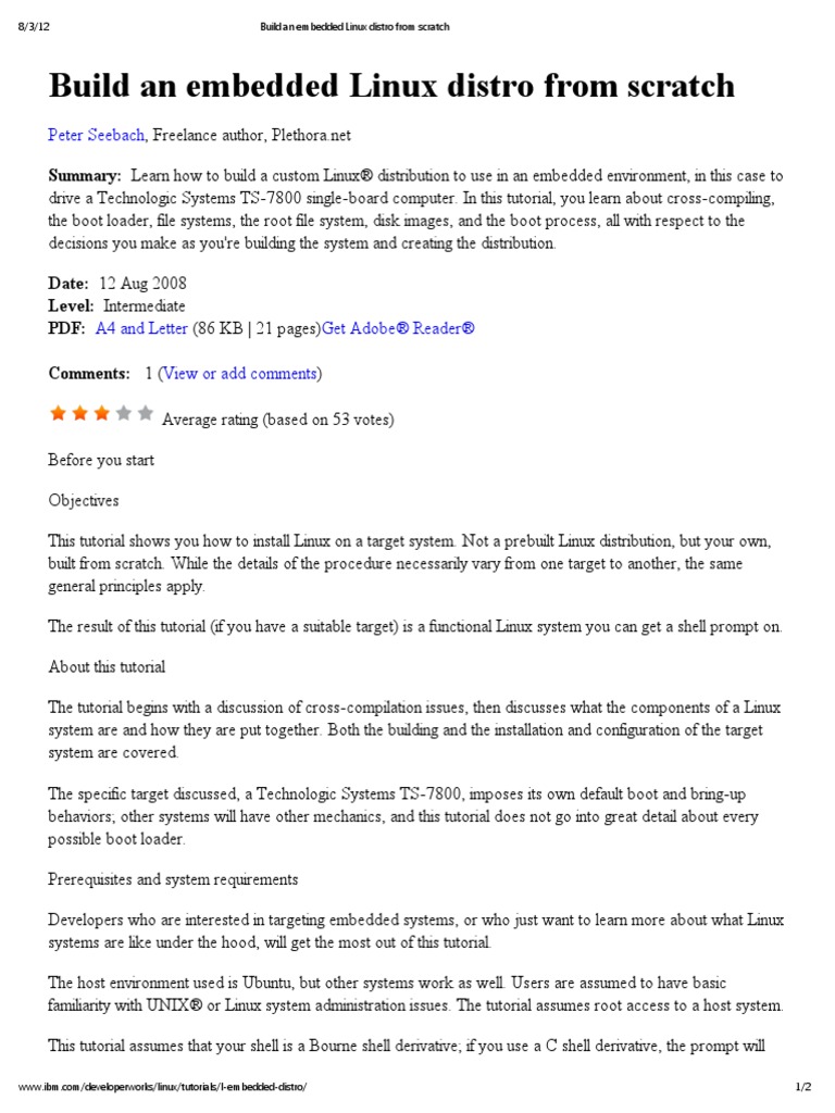 Build An Embedded Linux Distro From Scratch | PDF | Linux | Linux Distribution