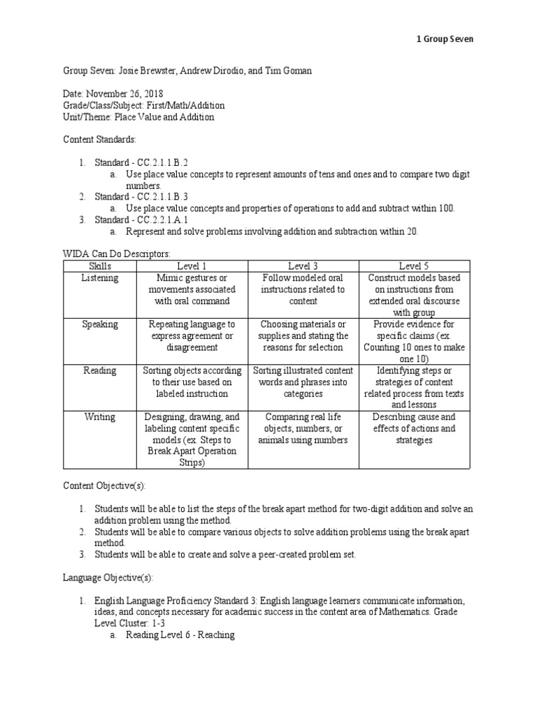 Siop Lesson Plan Template | PDF | Vocabulary | Teachers