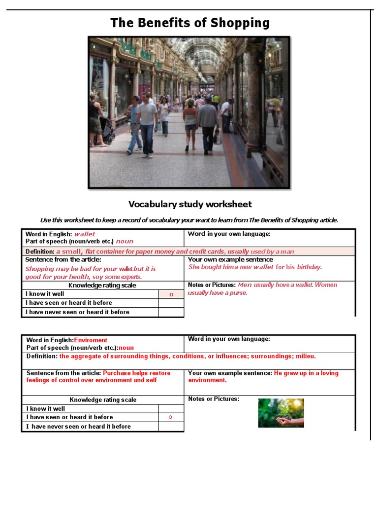 Benefits of Shopping Explained | PDF | Part Of Speech | Verb