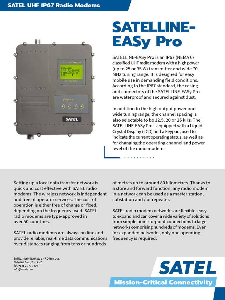 SATELLINE-EASy Pro WEB | Download Free PDF | Modem | Radio