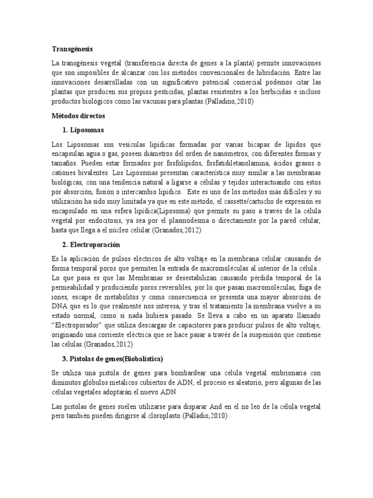 Transgenesis Vegetal Expo PDF | PDF | Plásmido | Transformación (Genética)