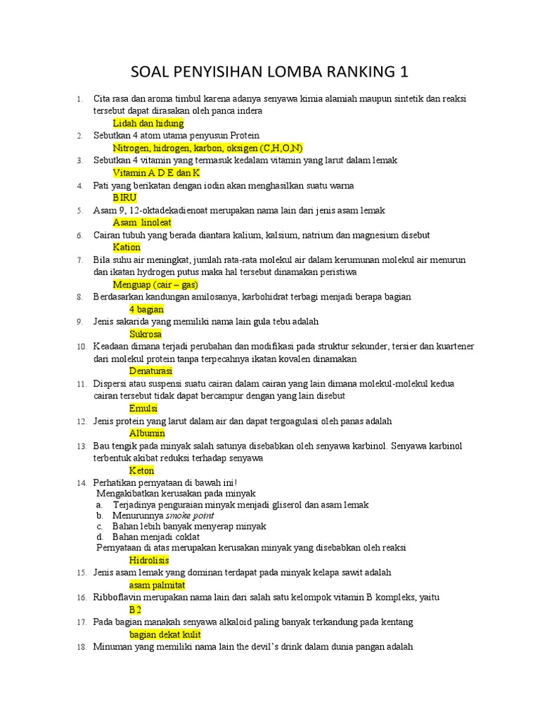AFF 3 Soal Ranking 1 | PDF