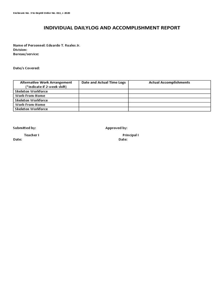 Accomplishment Report Templet | PDF