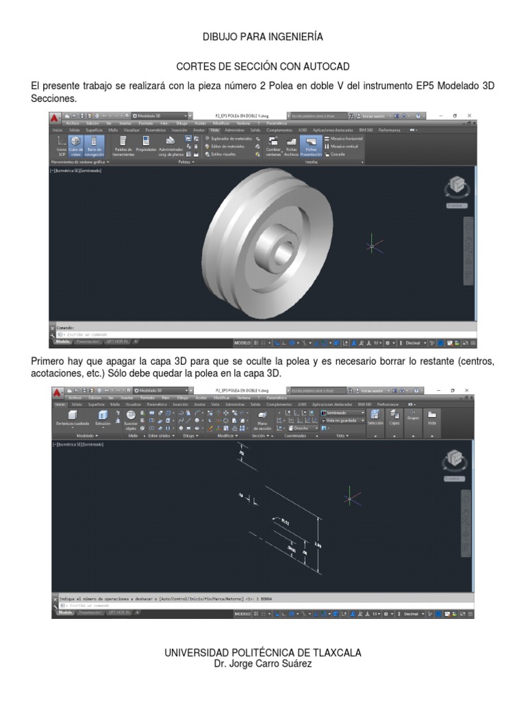 Tutorial Cortes de Sección Con Autocad | PDF | Bronce | Aleación