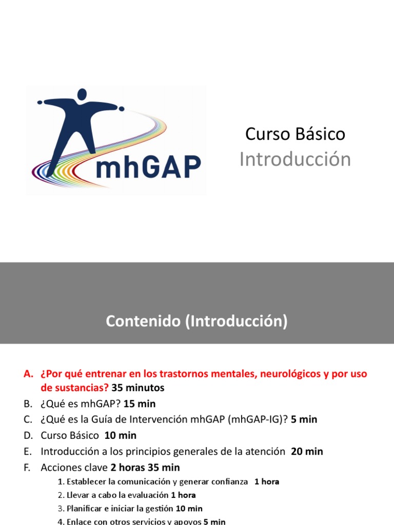 Curso Básico de mhGAP-IG 2025 | PDF | Trastorno mental | Salud mental