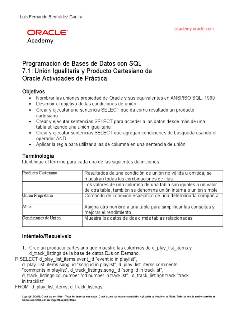 DP 7 1 Practice Esp | PDF | SQL | Bases de datos
