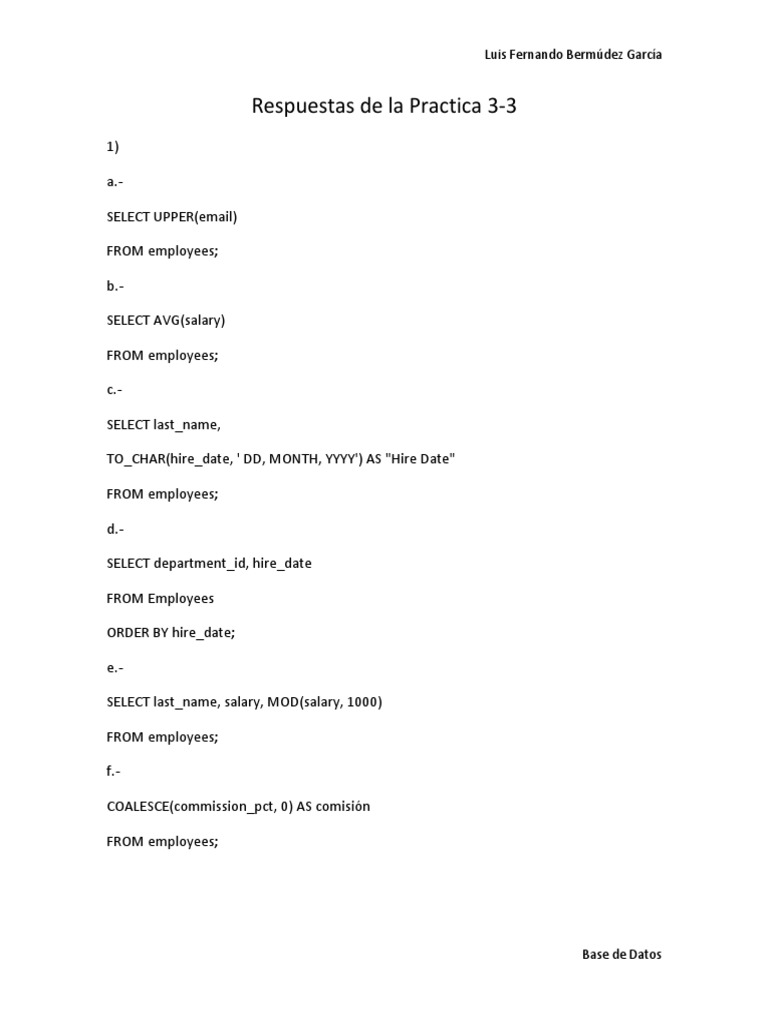 Consultas SQL para Análisis de Empleados | PDF