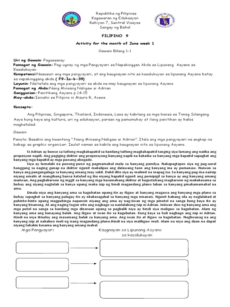 GRADE 9 LAS FIlL 9 Q1 Enhanced Revised | PDF