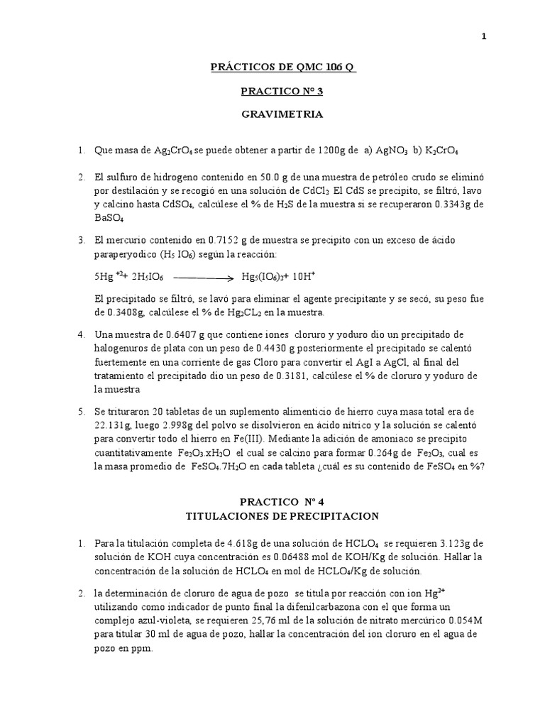 Practico 3 - QMC 106 2020 | PDF | Valoración | Química