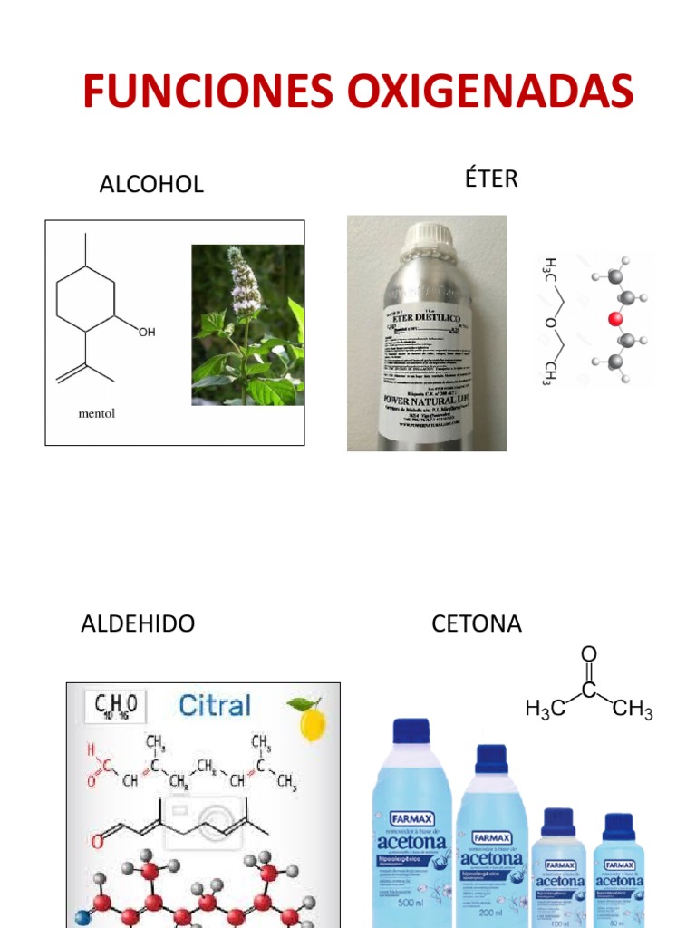 Funciones Oxigenadas | PDF | Alcohol | Compuestos orgánicos