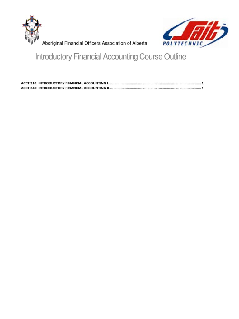 ACCT 210 240 Course Outlines | PDF