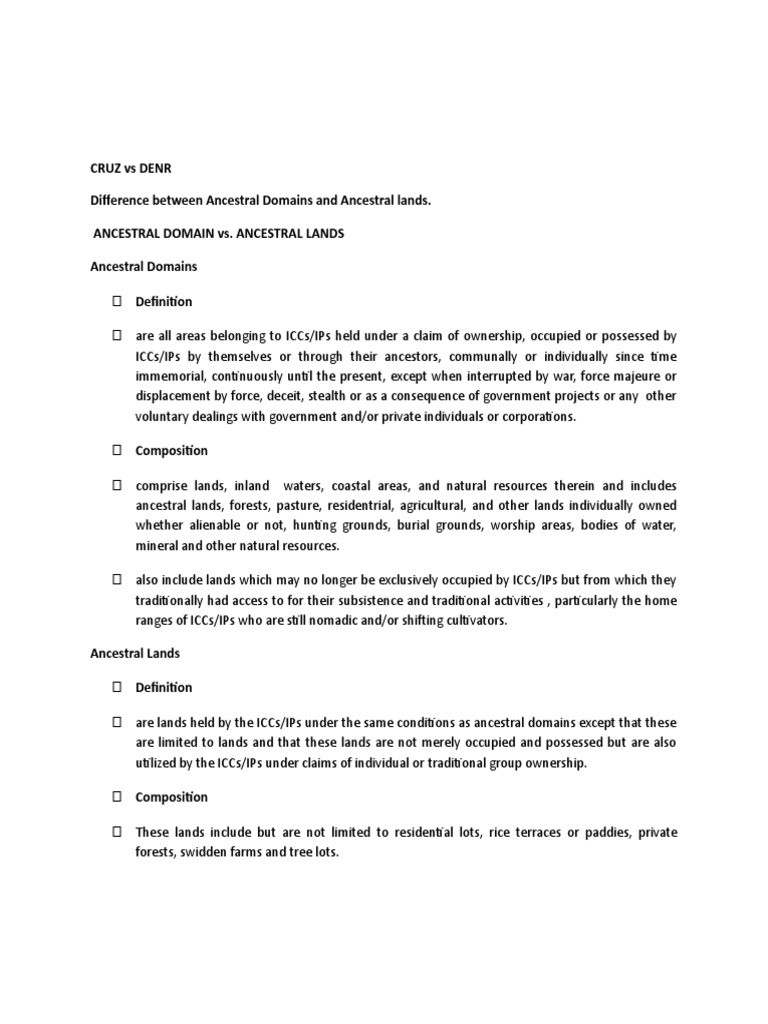 Ancestral Domains vs. Lands | PDF | Law