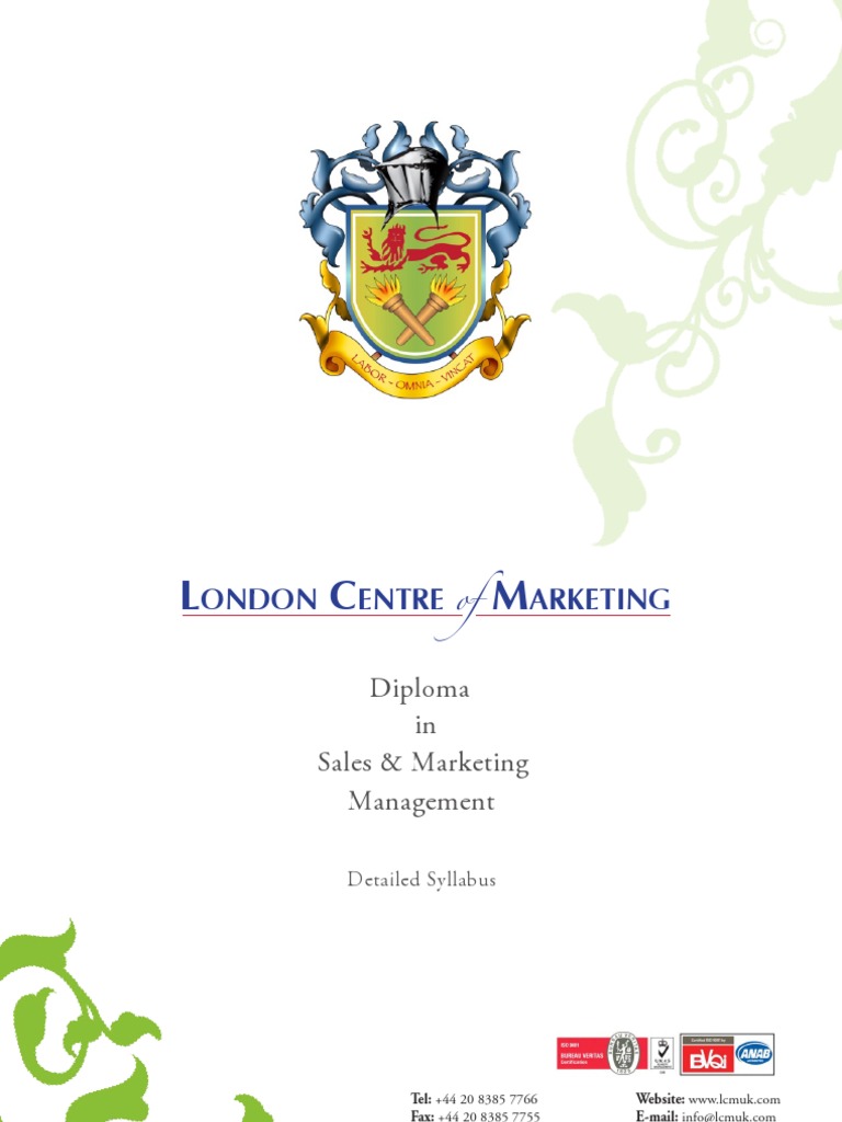 Diploma in Sales and Marketing Management | PDF | Consumer Behaviour ...