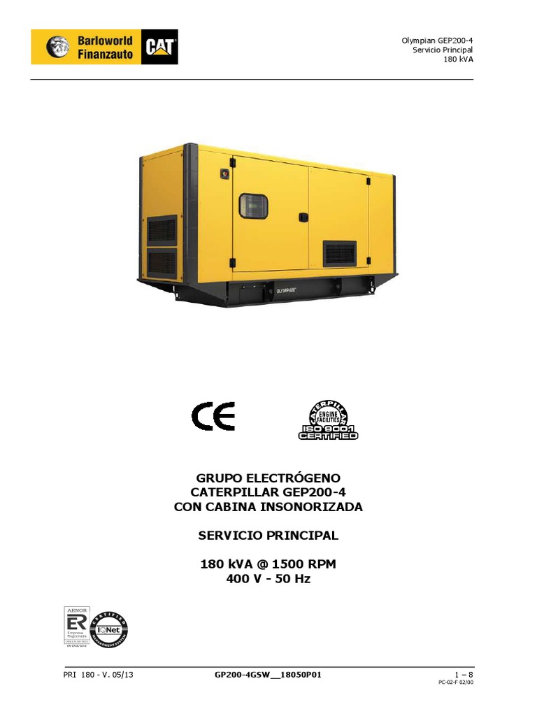 GP 180 KW - Ficha Tecnica | PDF | Turbocompresor | Máquinas