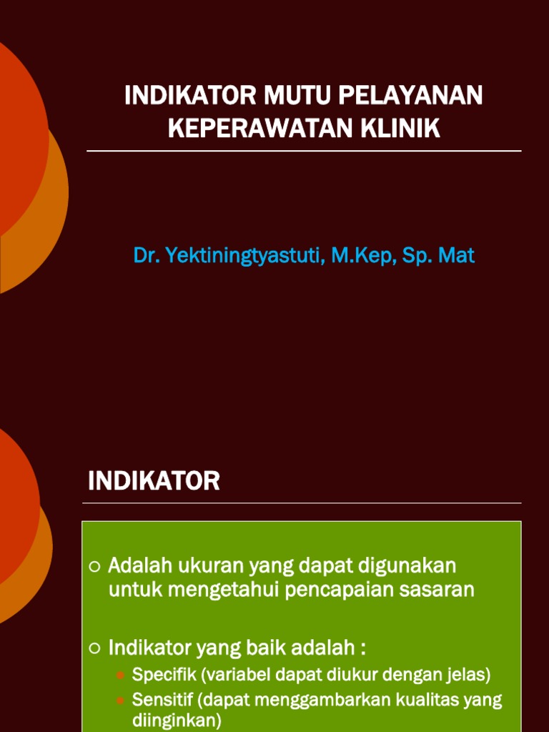 Indikator Mutu Pelayanan Keperawatan Klinik | PDF