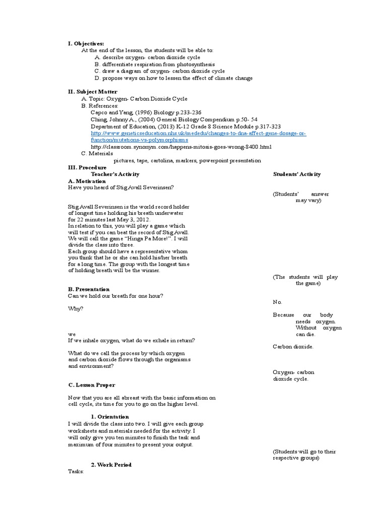Understanding the Oxygen-Carbon Cycle | PDF | Mitosis | Biology