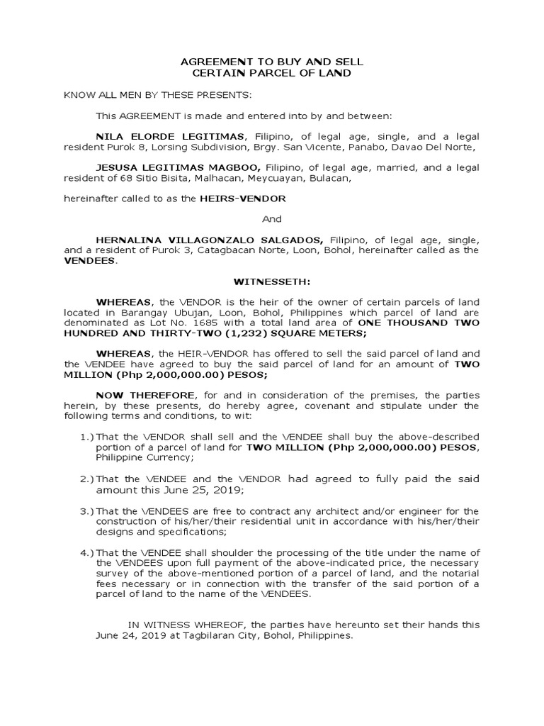 Contract To Sell-Deloso & Amper Block 2 Lot 6 | PDF | Private Law ...