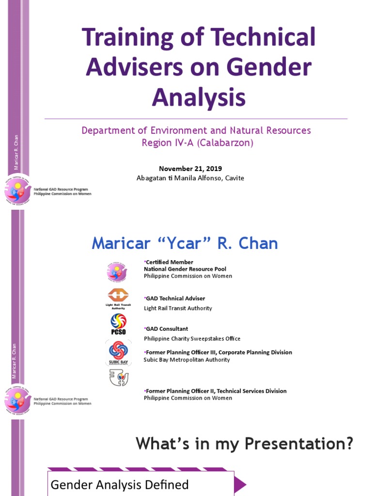 Gender Analysis Training Overview | PDF | Gender Analysis | Gender