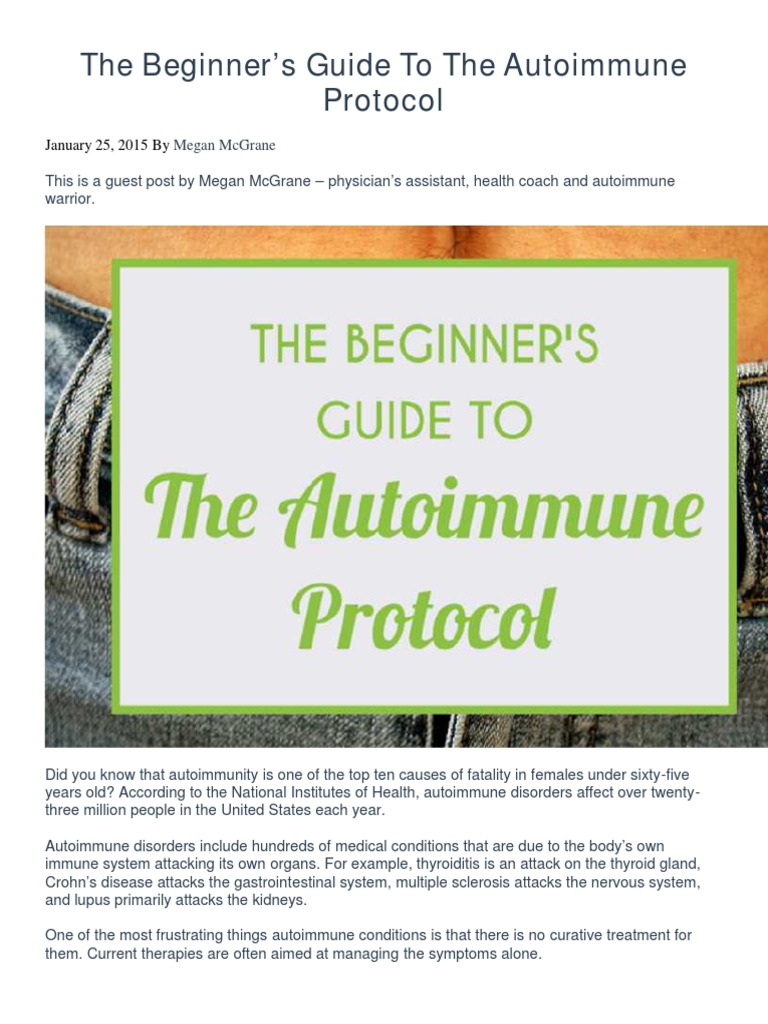 The Beginner'S Guide To The Autoimmune Protocol: Megan Mcgrane | PDF ...