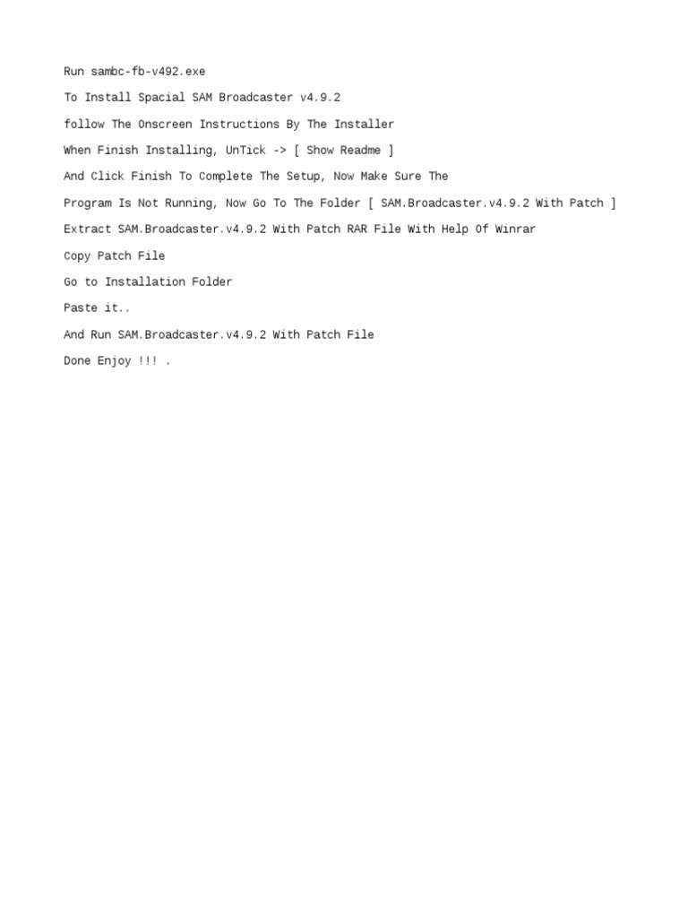 Install Guide for SAM Broadcaster 4.9.2 | PDF