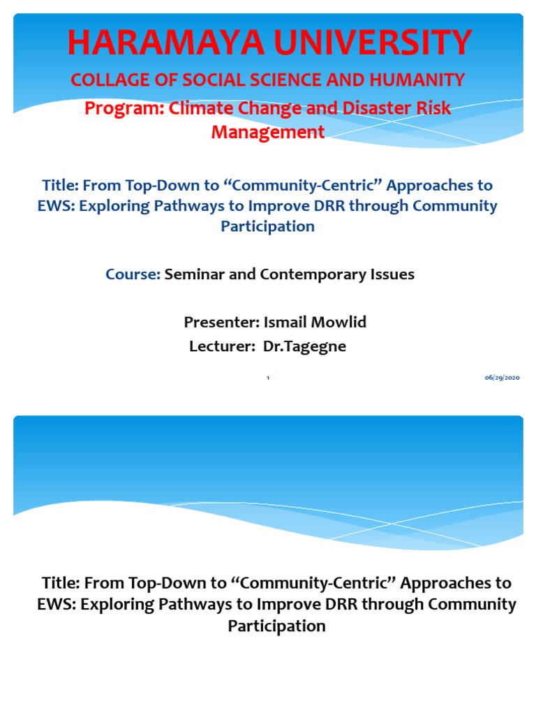 Community-Centric EWS for DRR | PDF | Hazards | Disaster Risk Reduction