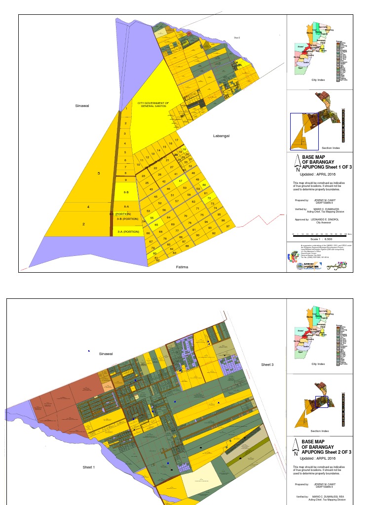 Sinawal: Base Map of Barangay Apupong Sheet 1 of 3 | PDF