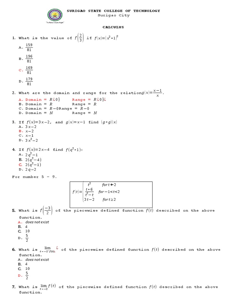 Calculus Entrance | PDF | Function (Mathematics) | Analysis