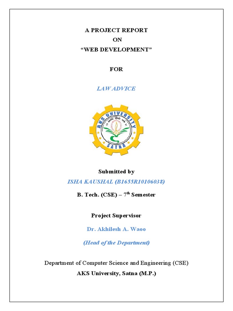 A Project Report ON "Web Development" FOR: Law Advice | PDF | Websites ...