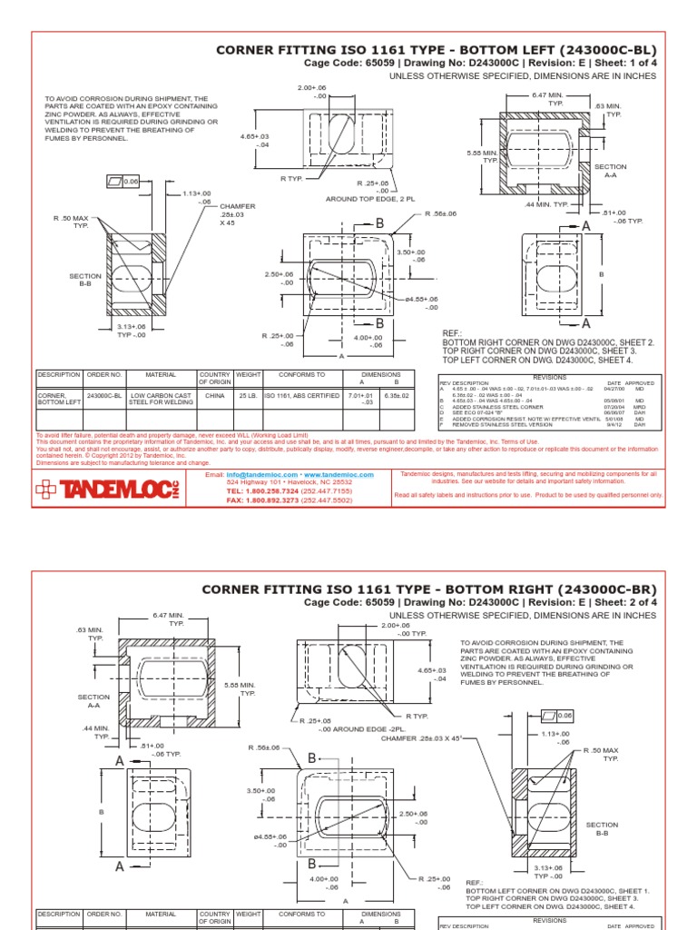 Corner Fitting Iso 1161 Type - Bottom Left (243000C-Bl) | PDF ...