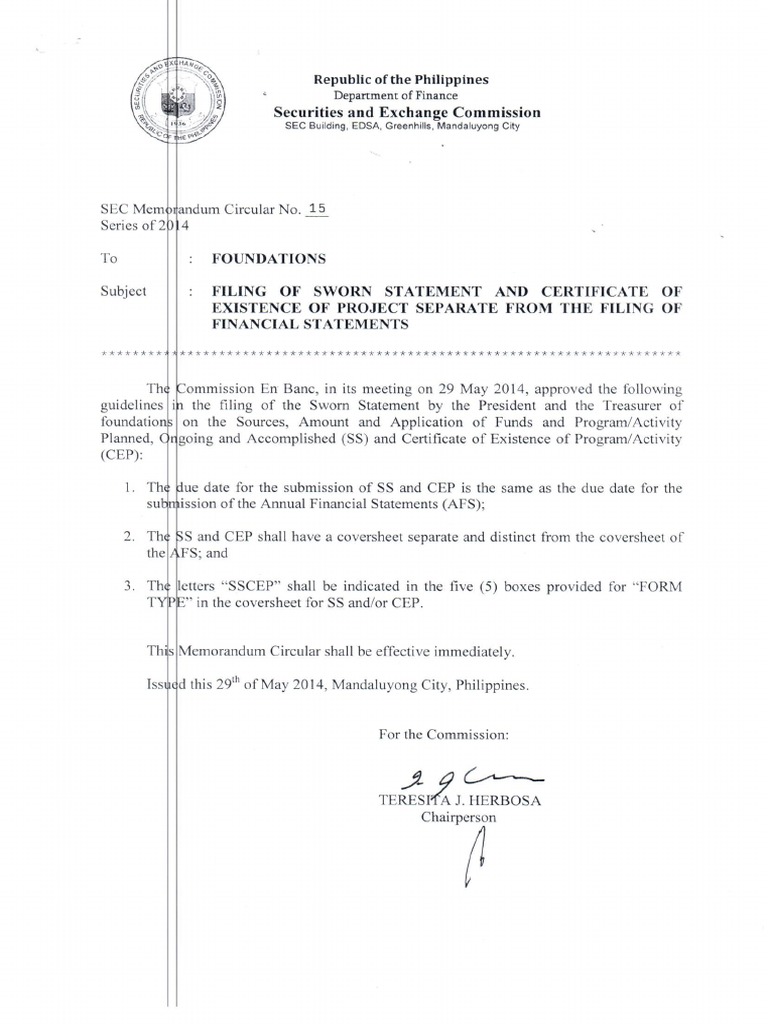Sec Memo No.15 s2014, COEP PDF | PDF