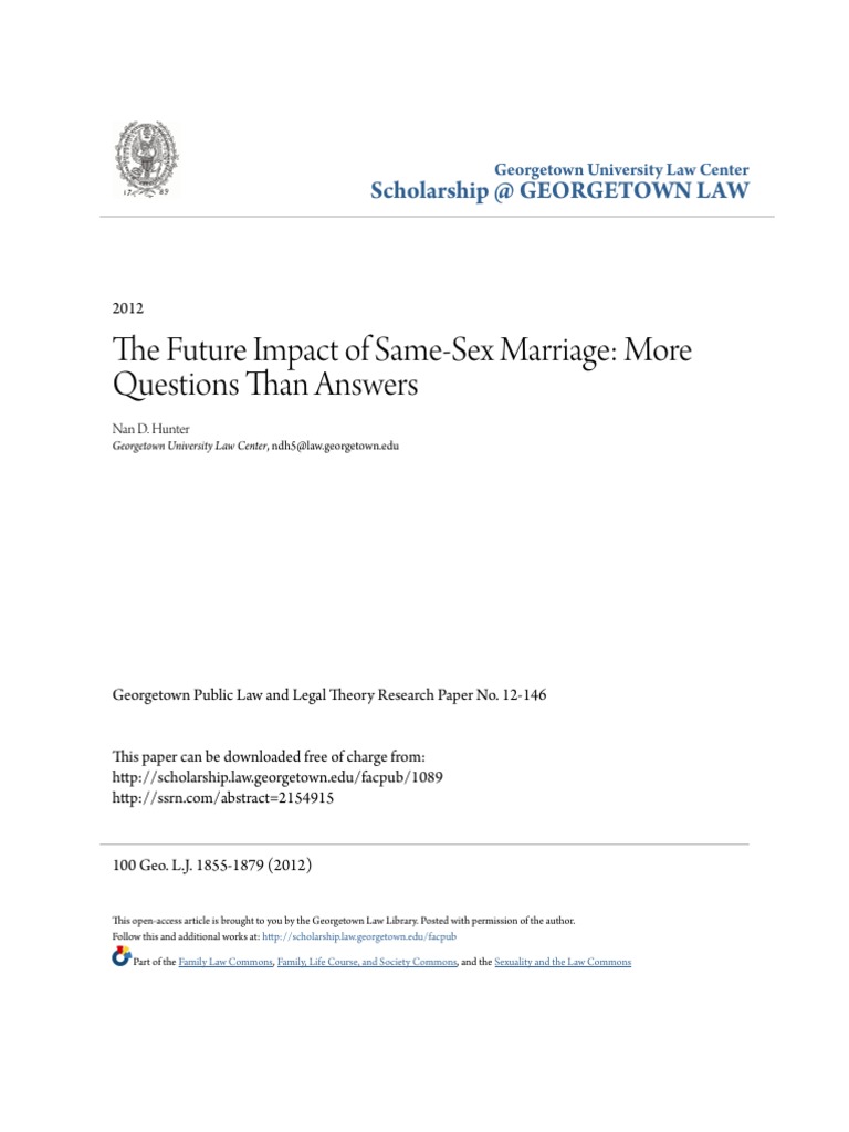 The Future Impact of Same-Sex Marriage - More Questions Than Answe PDF ...