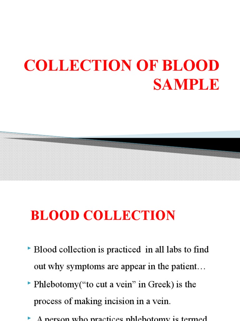 Collection of Blood Sample | PDF