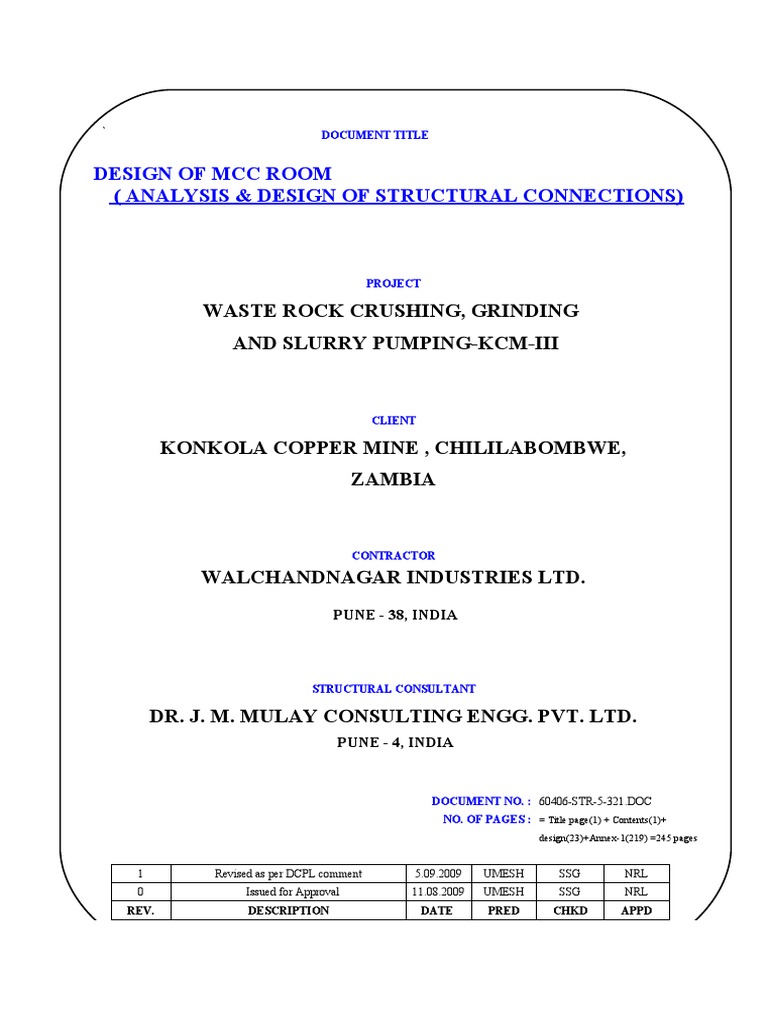 MCC Room Structural Design Overview | PDF | Stairs | Bending