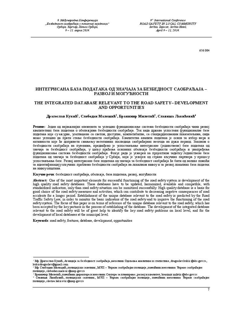 Road Safety Database Development Insights | PDF | Safety | Data Management
